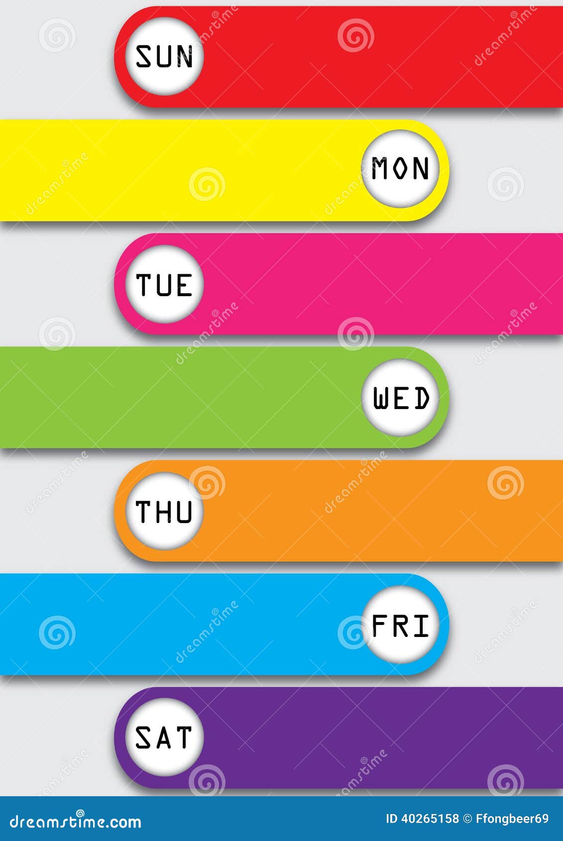 Seven day schedule stock vector. Illustration of management - 40265158