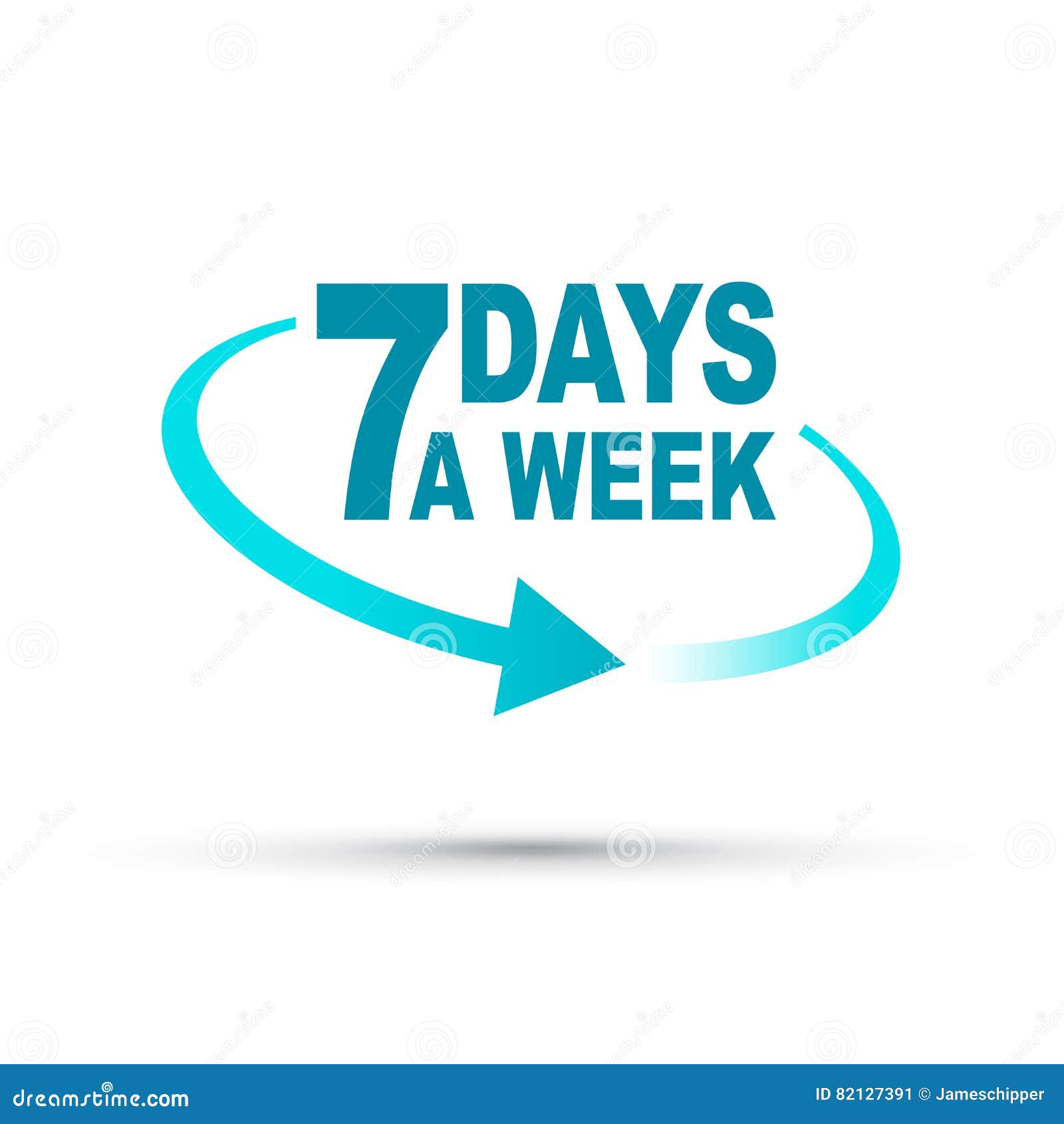 Seven days a week icon stock vector. Illustration of graphic - 82127391