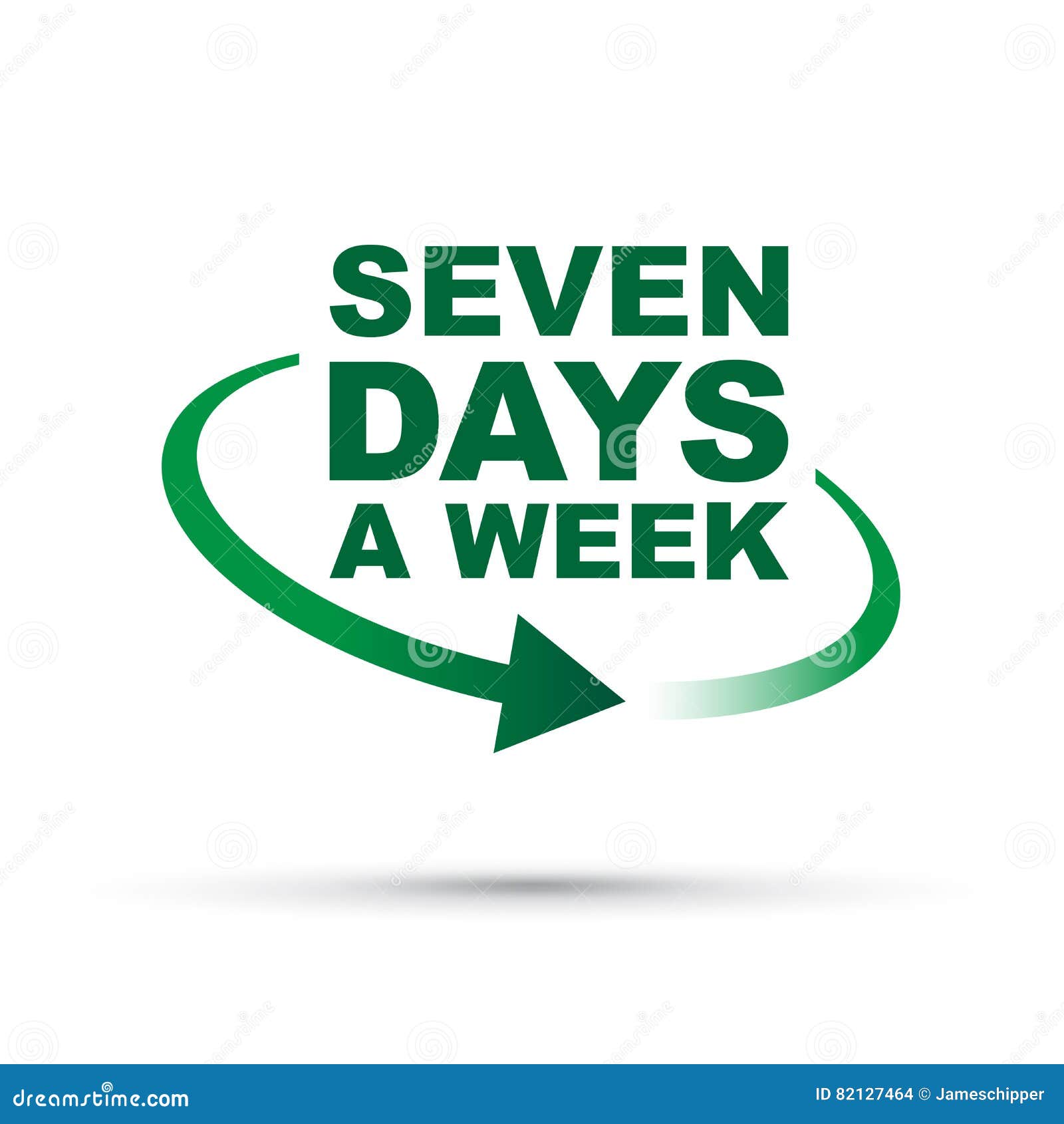 Seven days a week icon stock vector. Illustration of week - 82127464