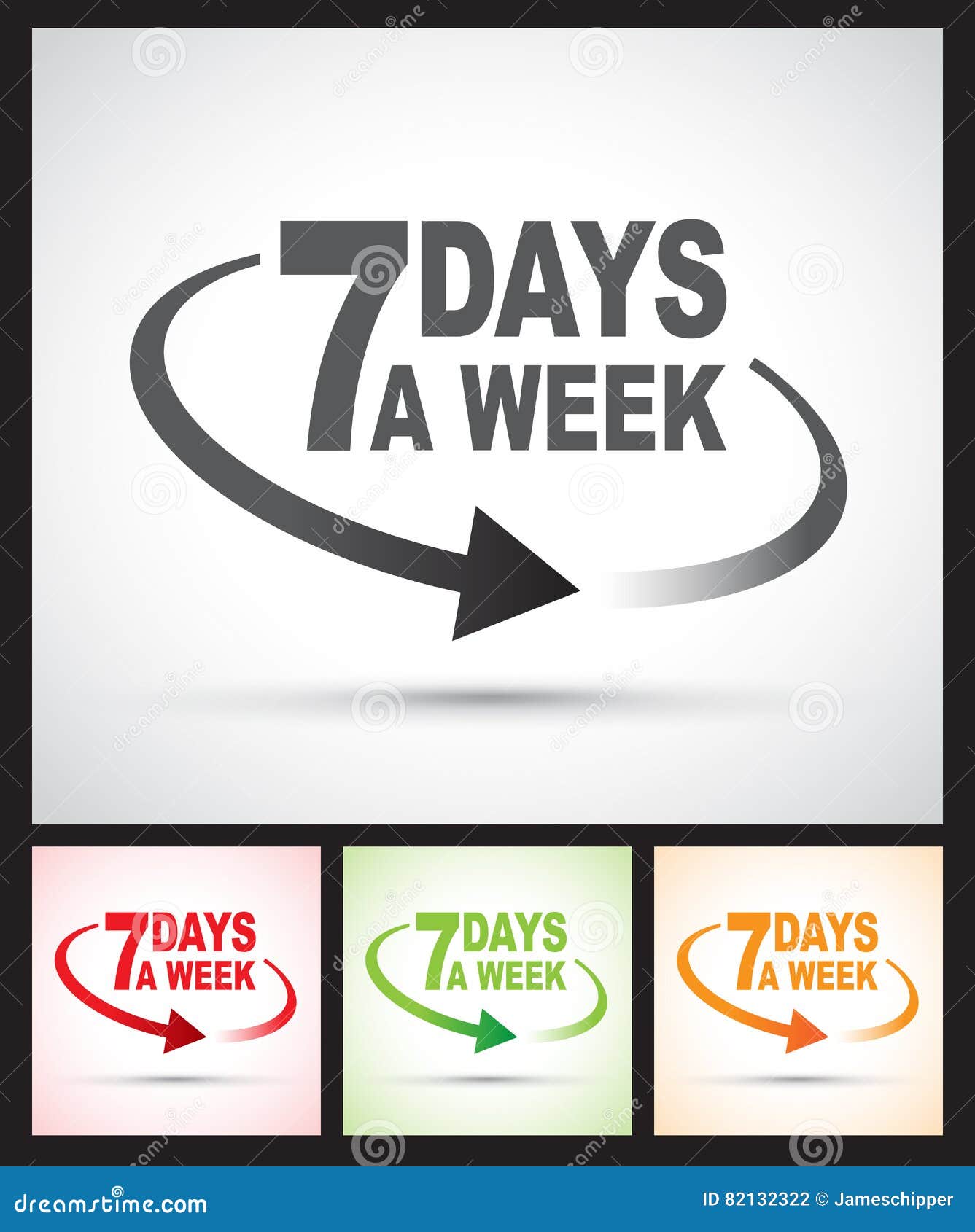 Seven days a week icon stock illustration. Illustration of symbol ...