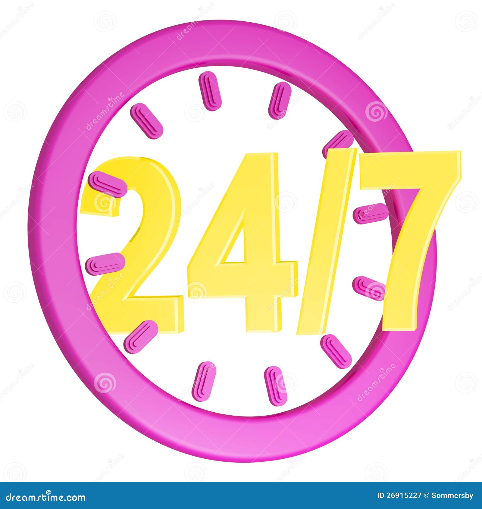 Seven Days a Week Service Sign Stock Illustration - Illustration of ...