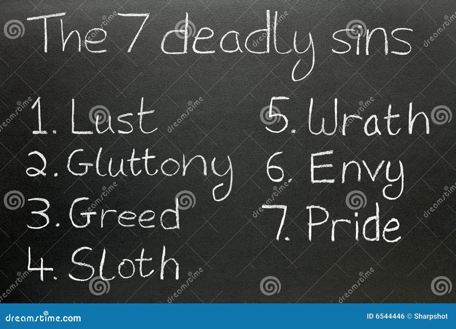The Seven Deadly Sins. Royalty Free Stock Image - Image: 6544446