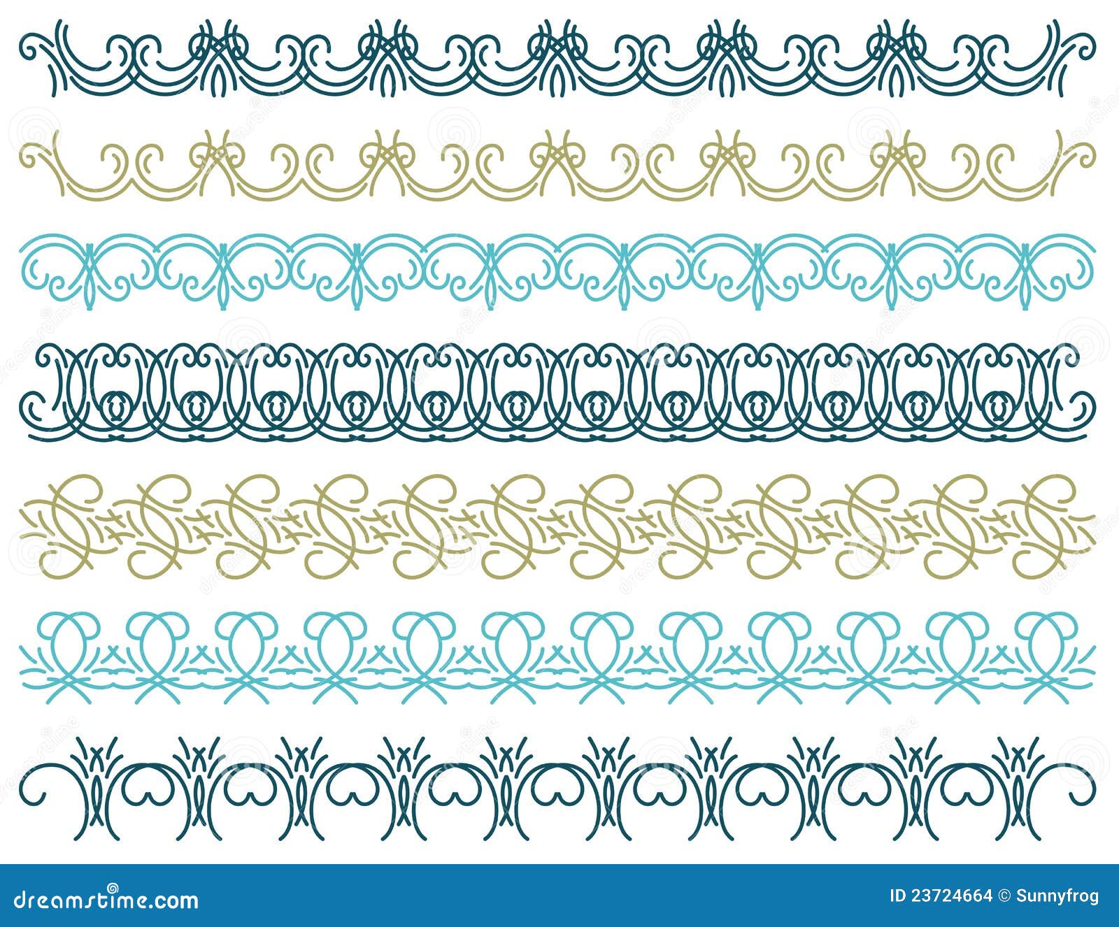 Seven Decorative Lines, Vector Stock Vector - Illustration of ...