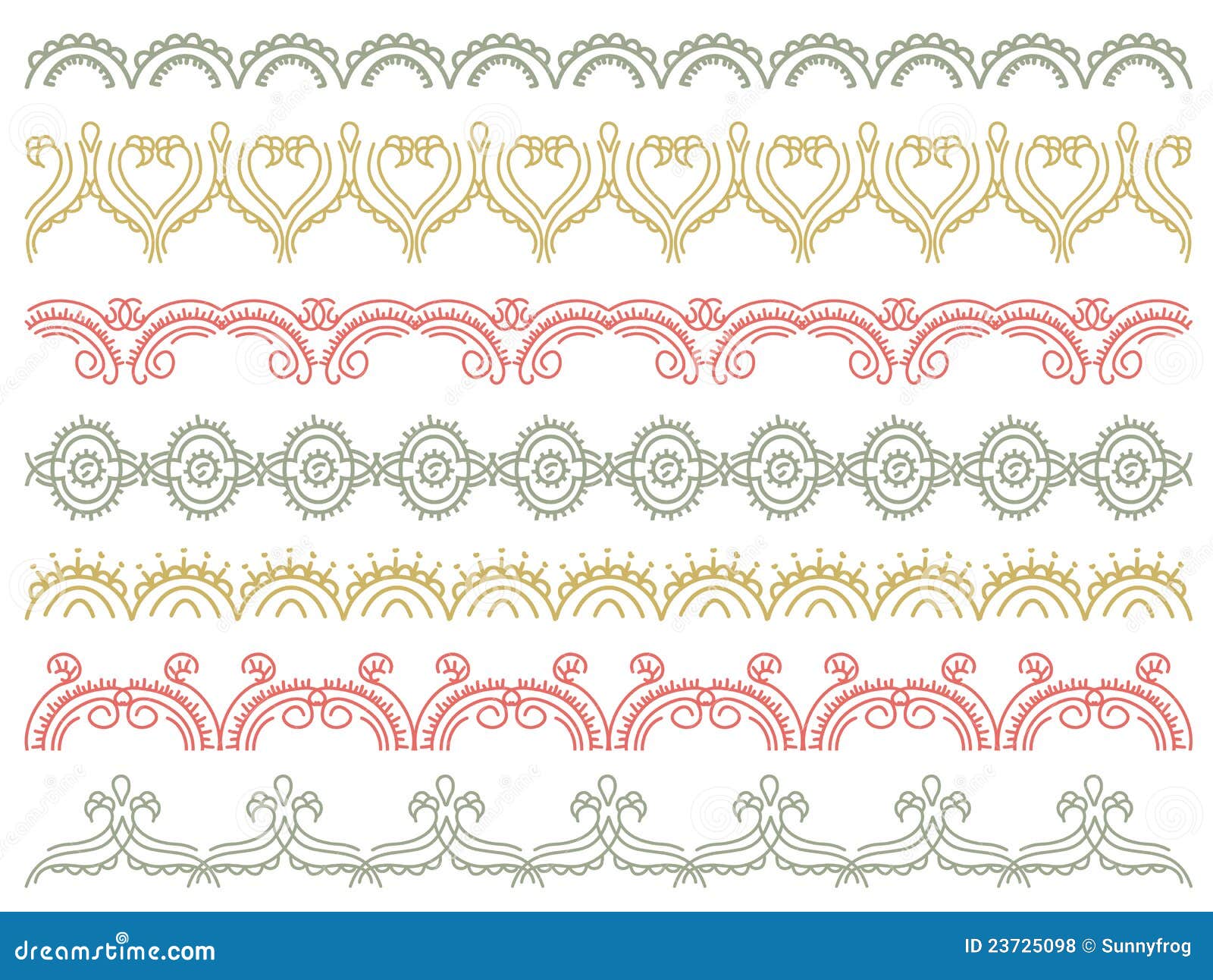 Seven Decorative Lines, Vector Stock Vector - Illustration of element ...