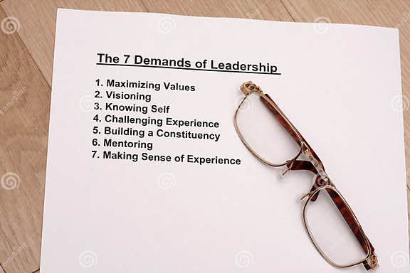 Seven Demands of Leadership Stock Image - Image of seminar, mentoring ...