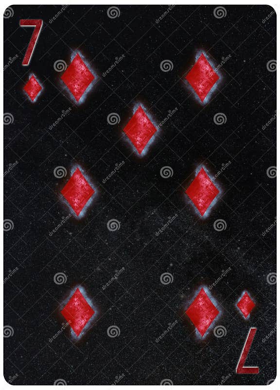 Seven of Diamonds Playing Card Abstract Background Stock Image - Image ...