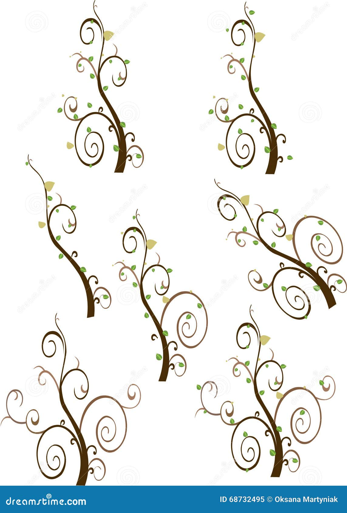 Seven different branches. stock vector. Illustration of yellow - 68732495