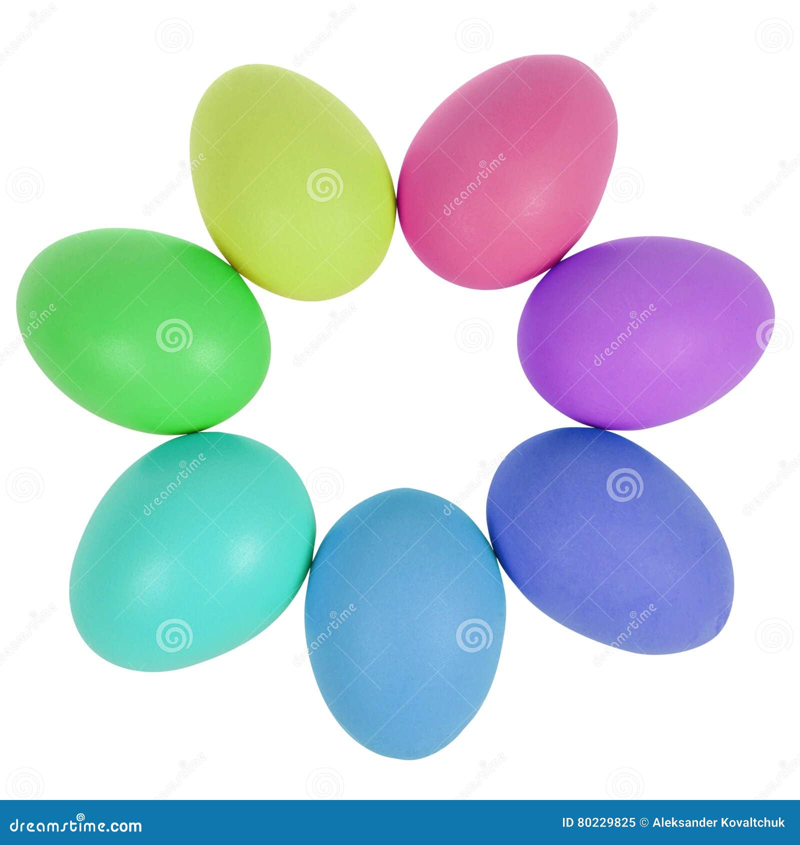 Seven Easter Eggs in Circle Stock Image - Image of blue, studio: 80229825