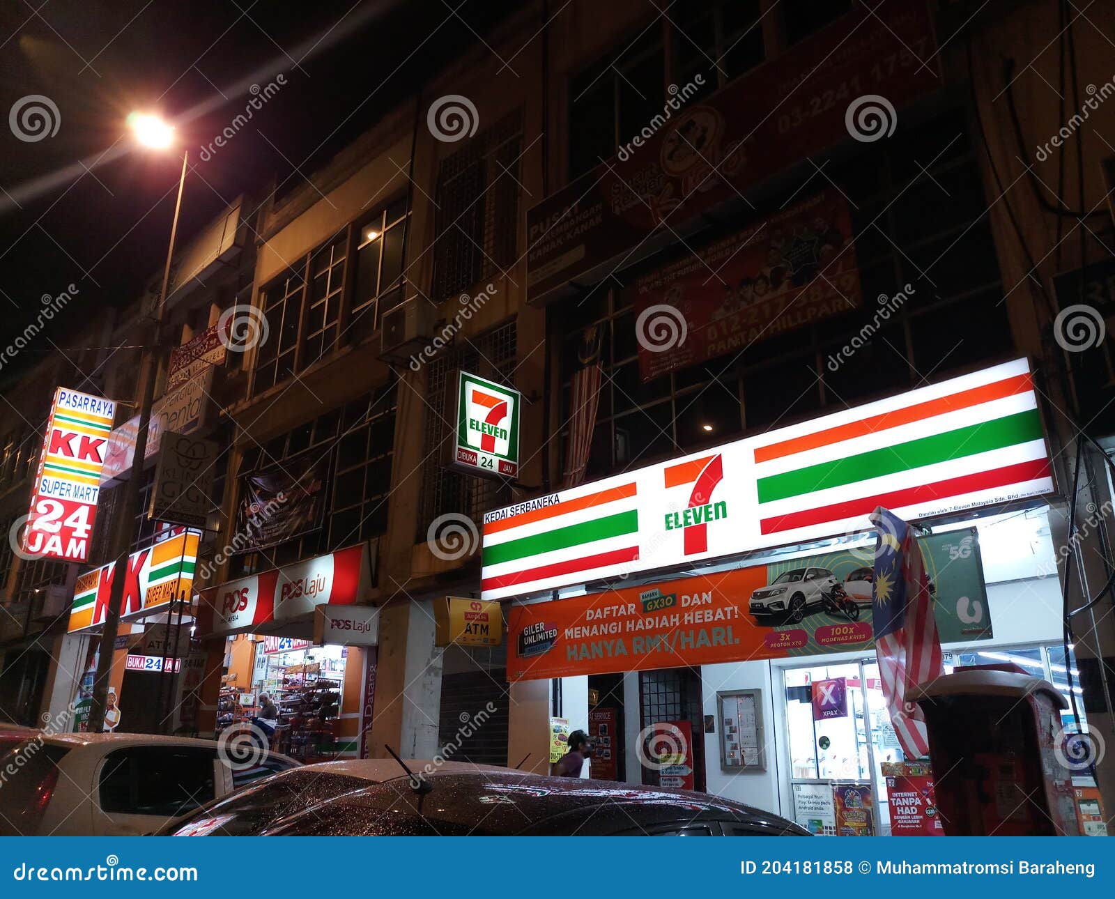 Seven Eleven in Malaysia Town at the Night Editorial Stock Photo ...