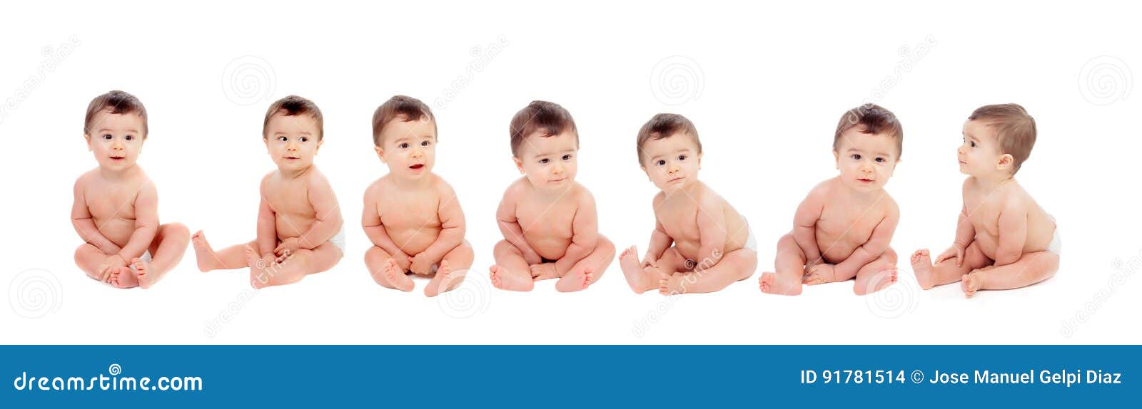 Seven Equal Babies Sitting Floor Stock Photos - Free & Royalty-Free ...