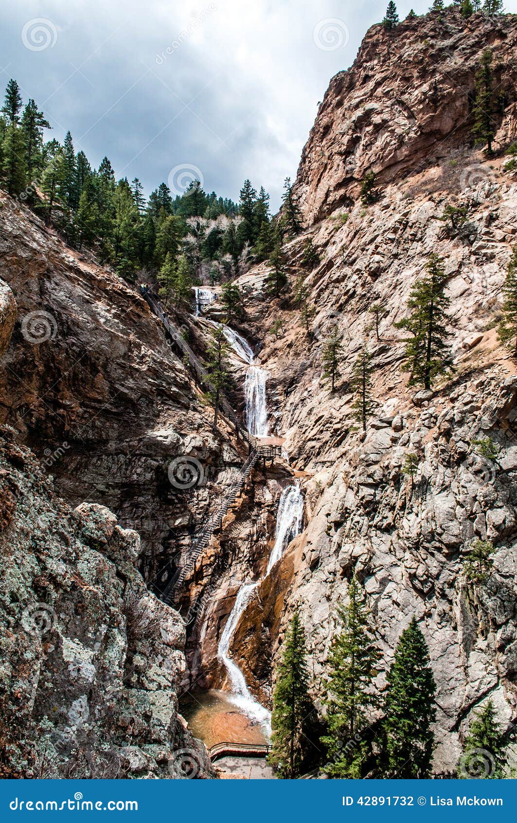 Seven Falls Waterfall in Colorado Springs Stock Photo - Image of ...