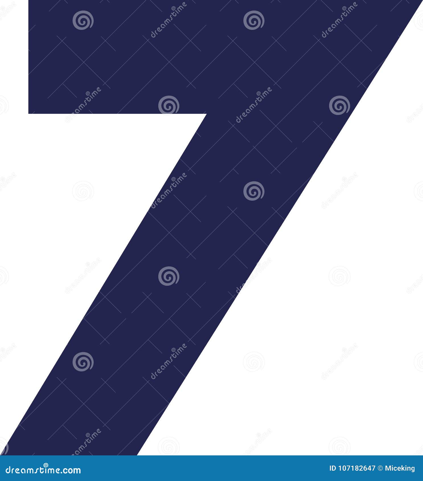 Seven fat number digit 7 stock vector. Illustration of figure - 107182647