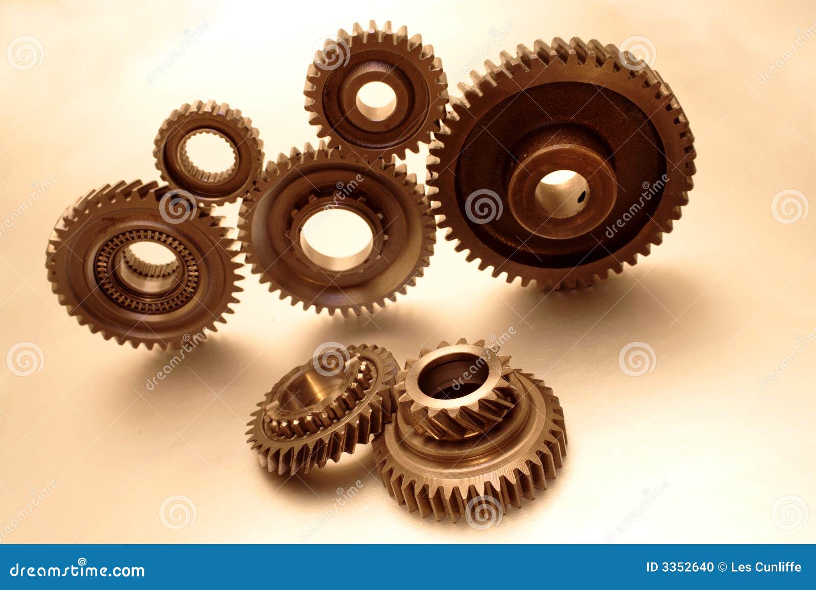 Seven gears stock photo. Image of still, manufacturing - 3352640
