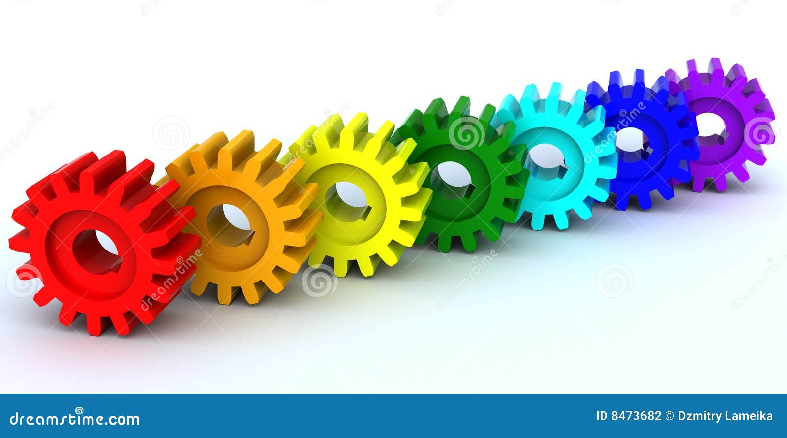 Seven gears stock illustration. Illustration of machinery - 8473682