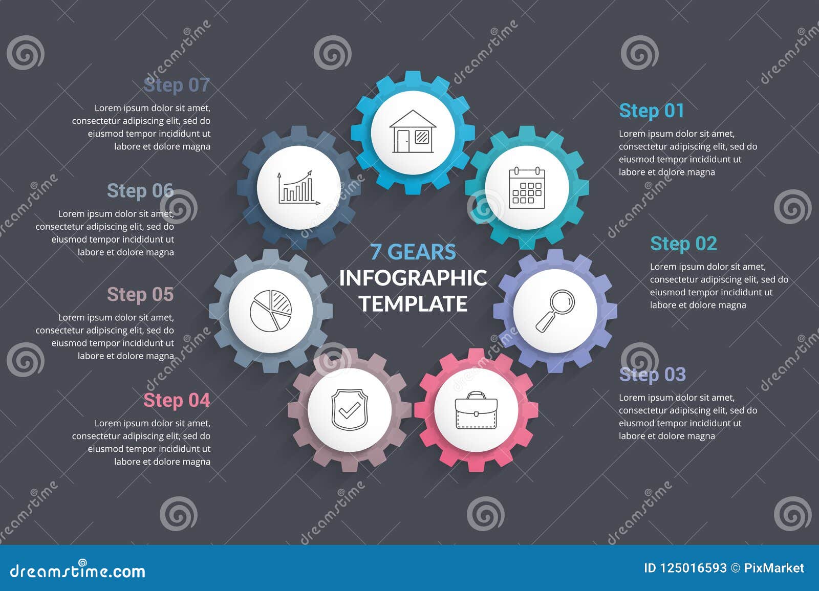 Seven Gears Stock Photography | CartoonDealer.com #10423838