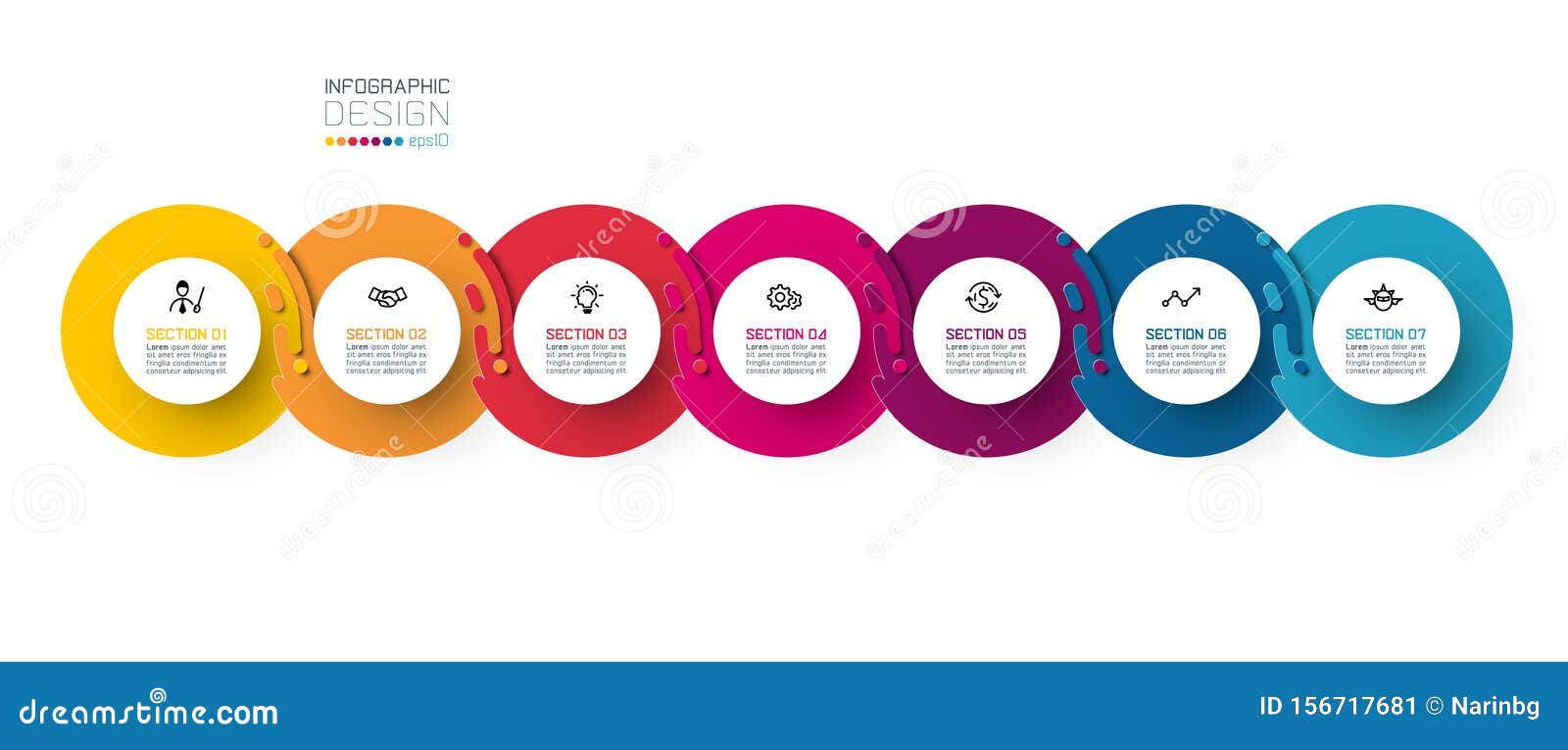 Six Harmonious Circle Infographics Vector Illustration | CartoonDealer ...