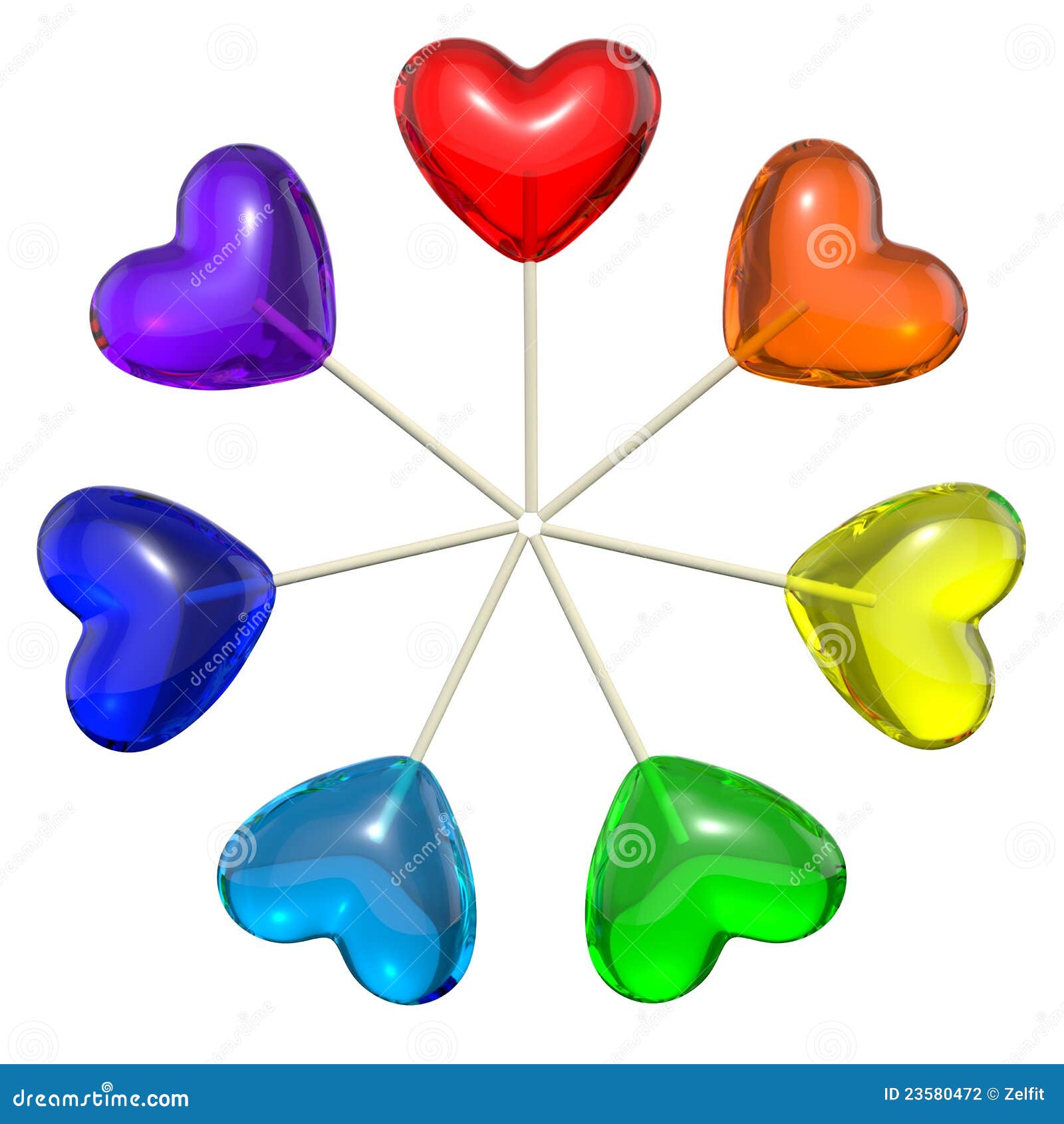 Seven Heart Shaped Lollipops Colored As Rainbow Stock Illustration ... Seven Heart Shaped Lollipops Colored As Rainbow Stock Illustration ...