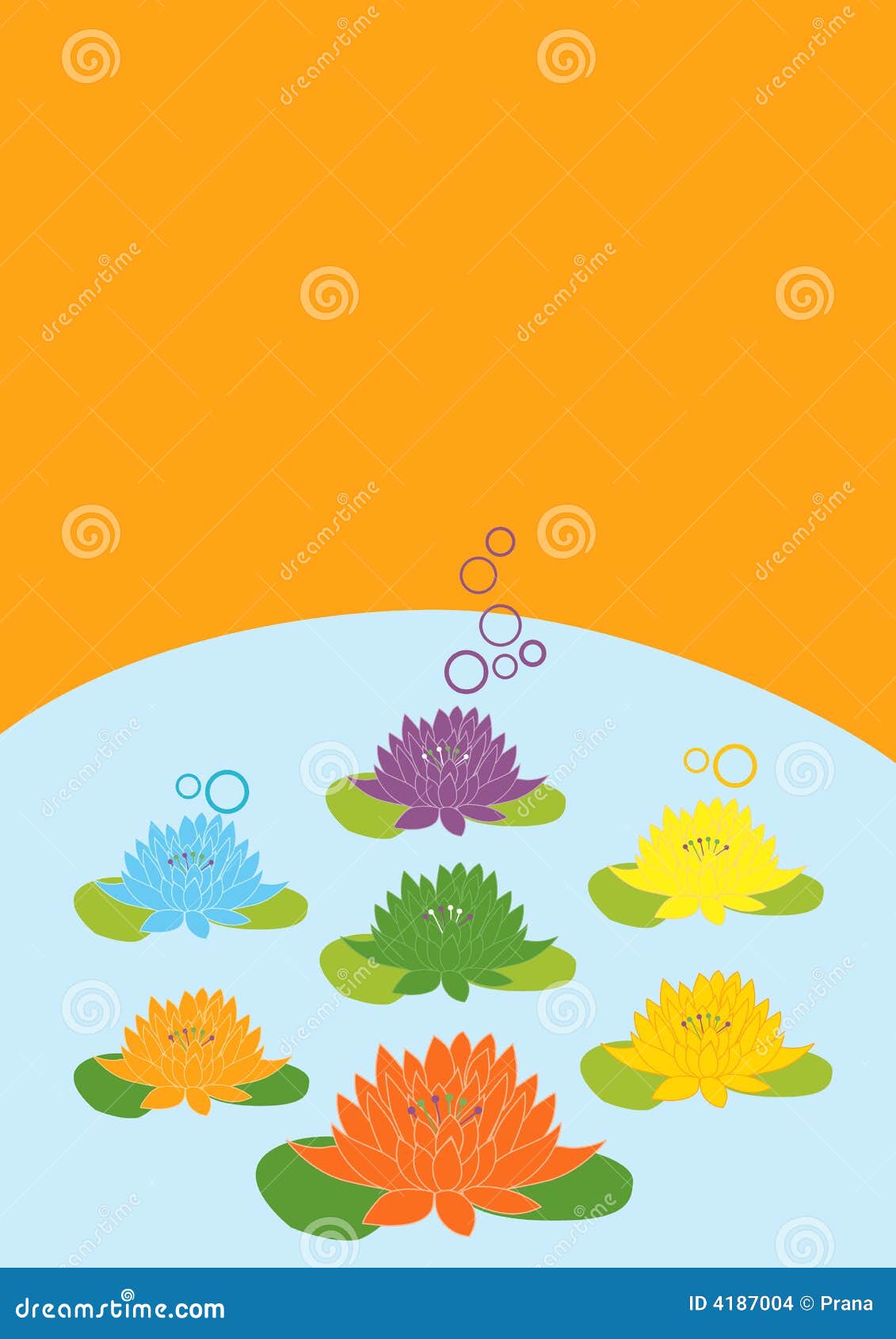 Seven Lotus. stock illustration. Illustration of wellness - 4187004
