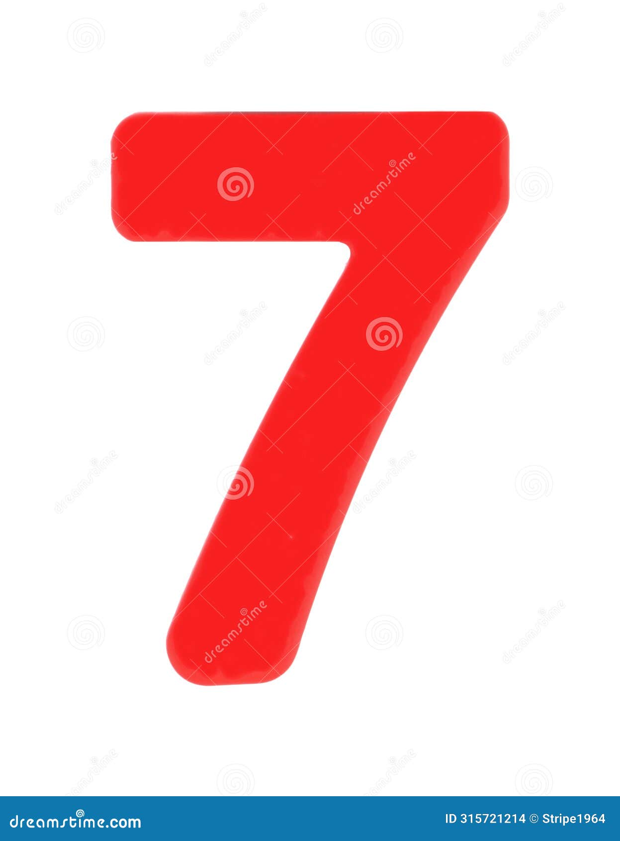7 Seven Magnetic Letter with Clipping Path Stock Photo - Image of ...