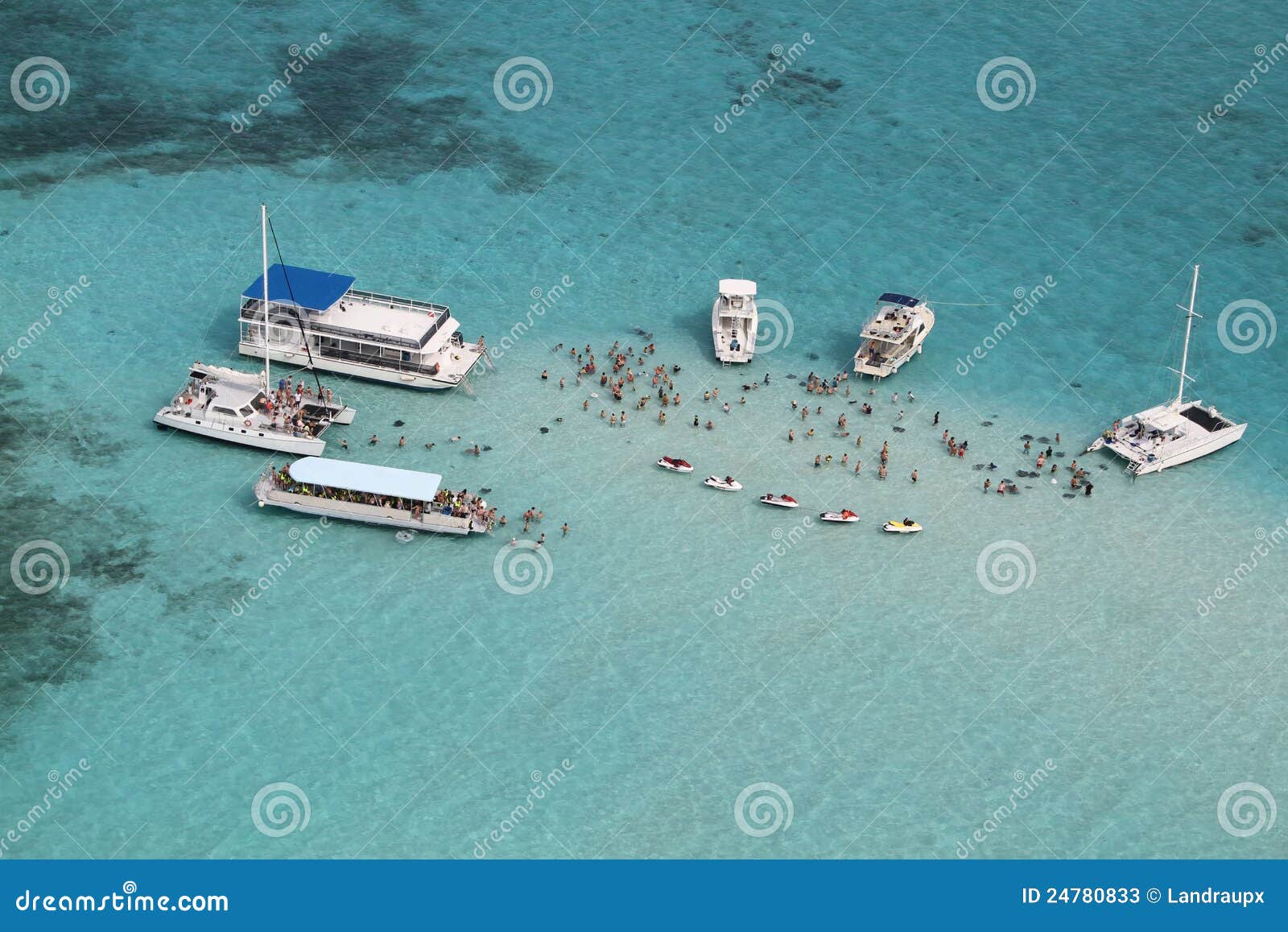Seven Mile Beach Stingray City Stock Image - Image of city, aerial ...