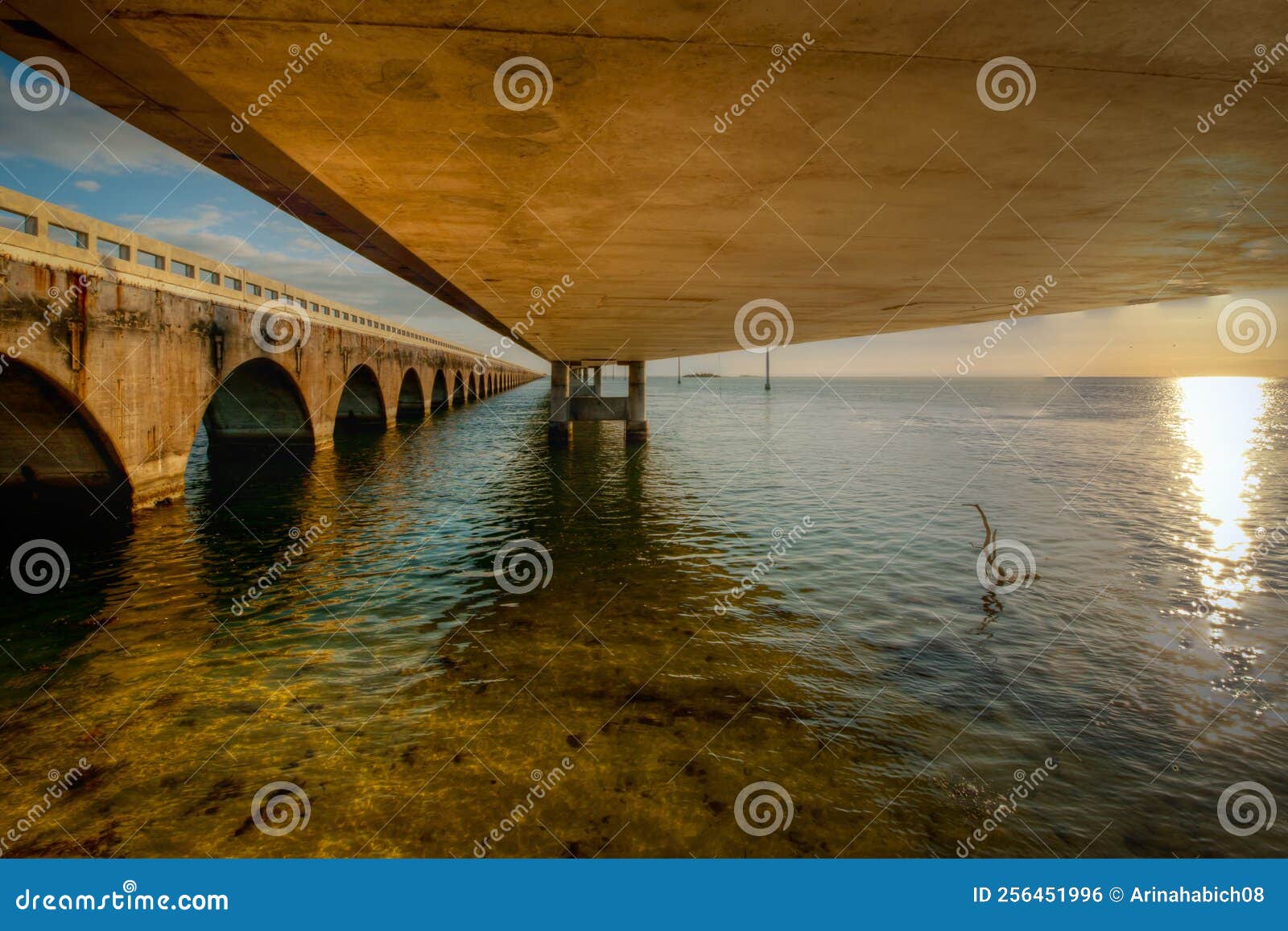 Seven Mile Bridge stock photo. Image of america, landscape - 256451996
