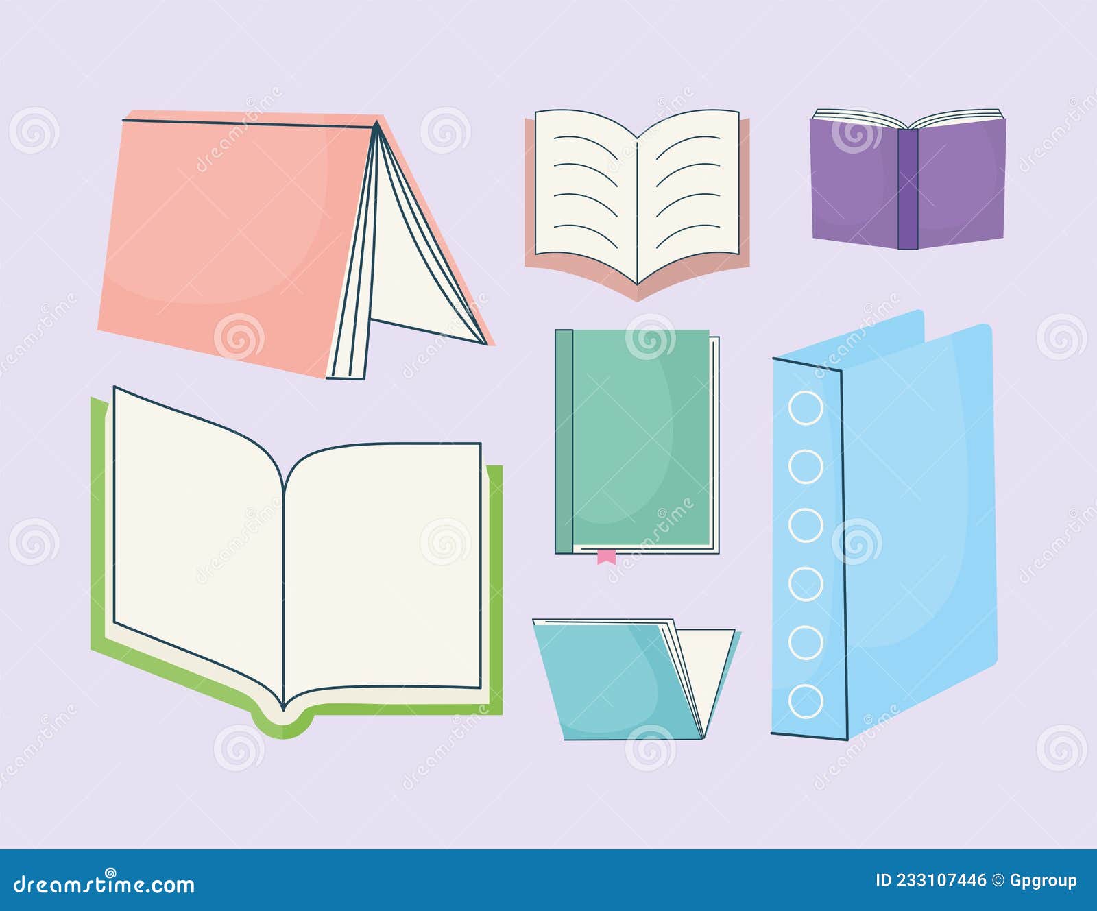 Seven nice books stock vector. Illustration of document - 233107446
