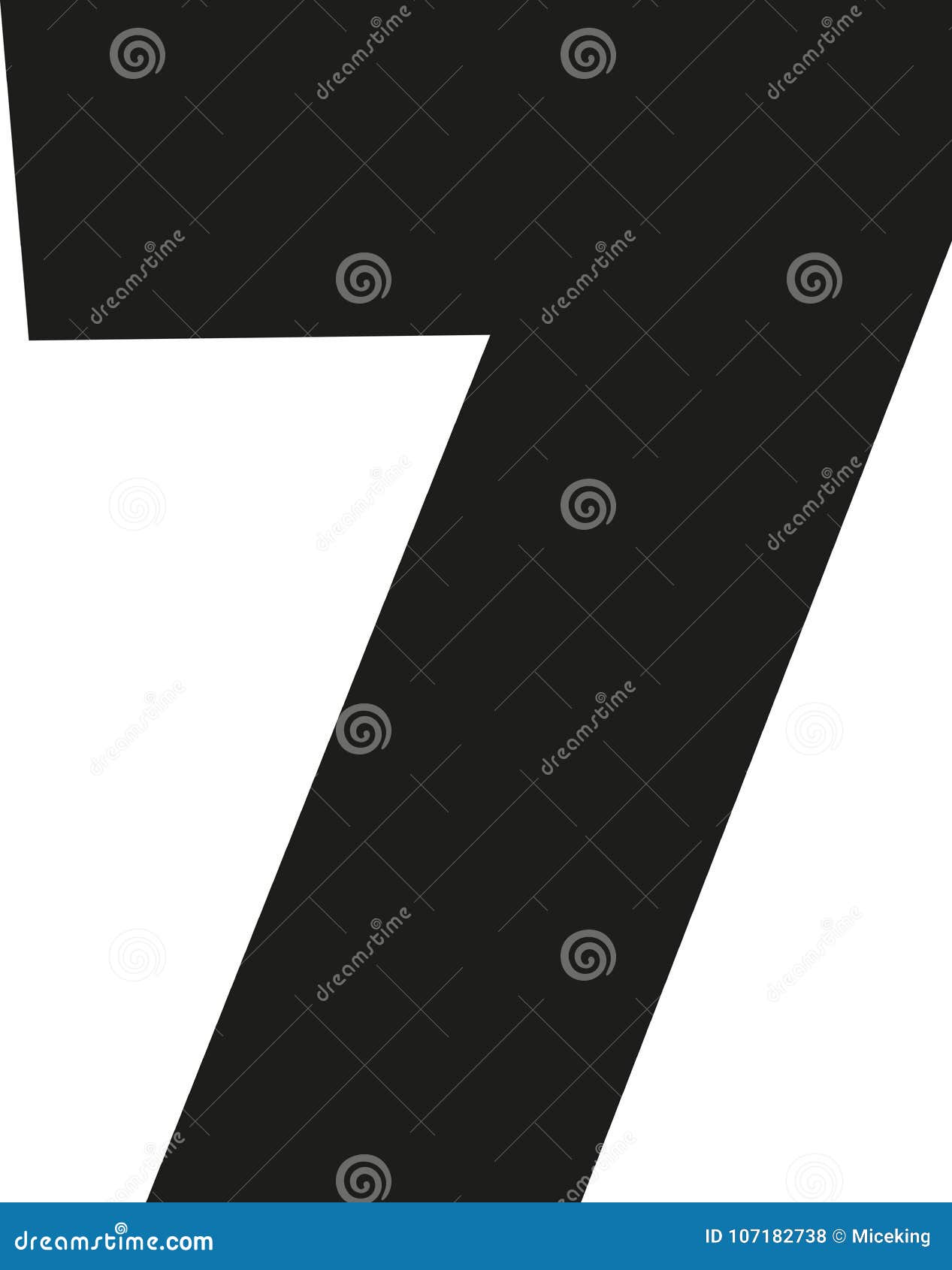 Seven number digits 7 stock vector. Illustration of type - 107182738