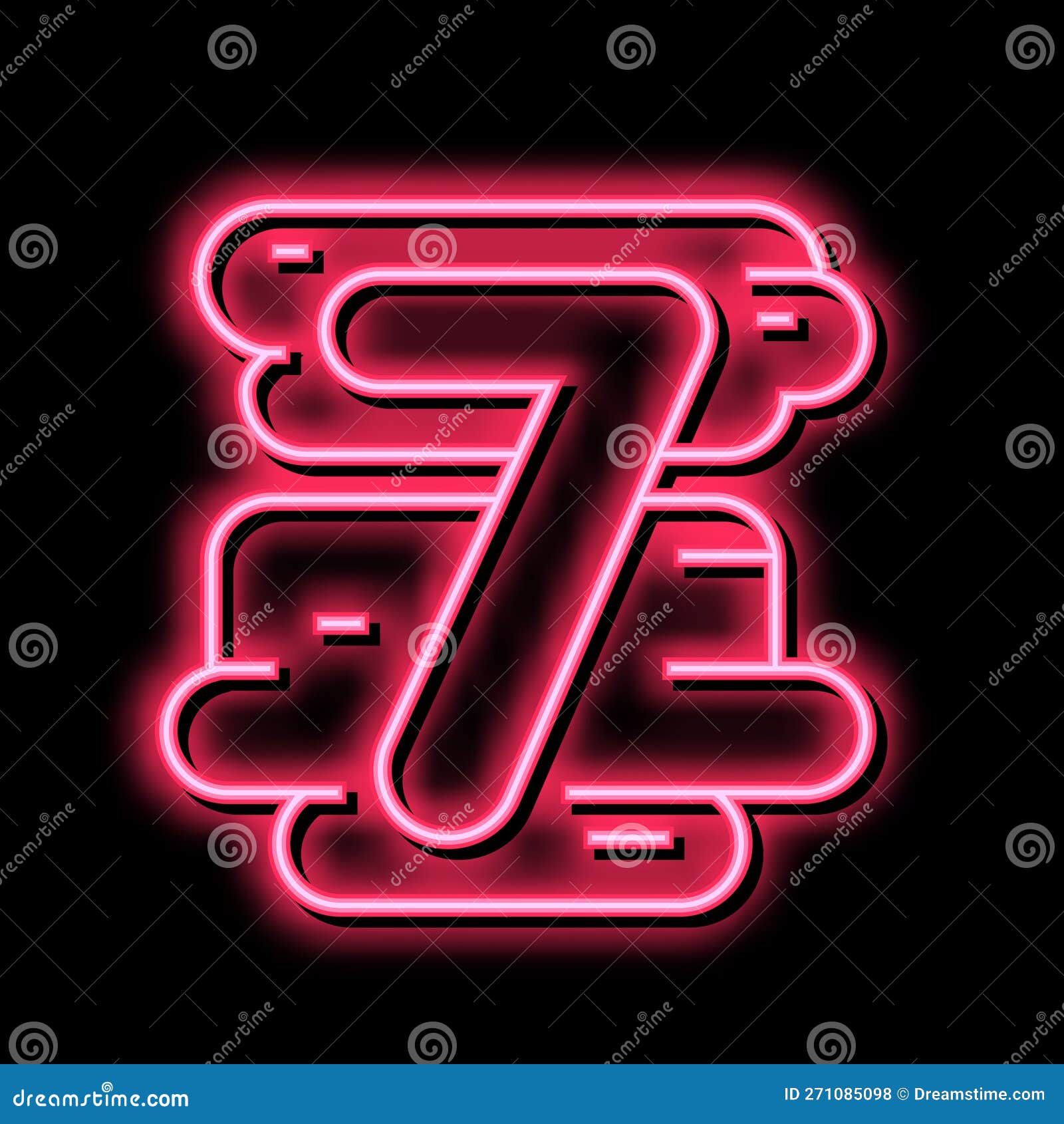 Seven Number Neon Glow Icon Illustration Stock Vector - Illustration of ...