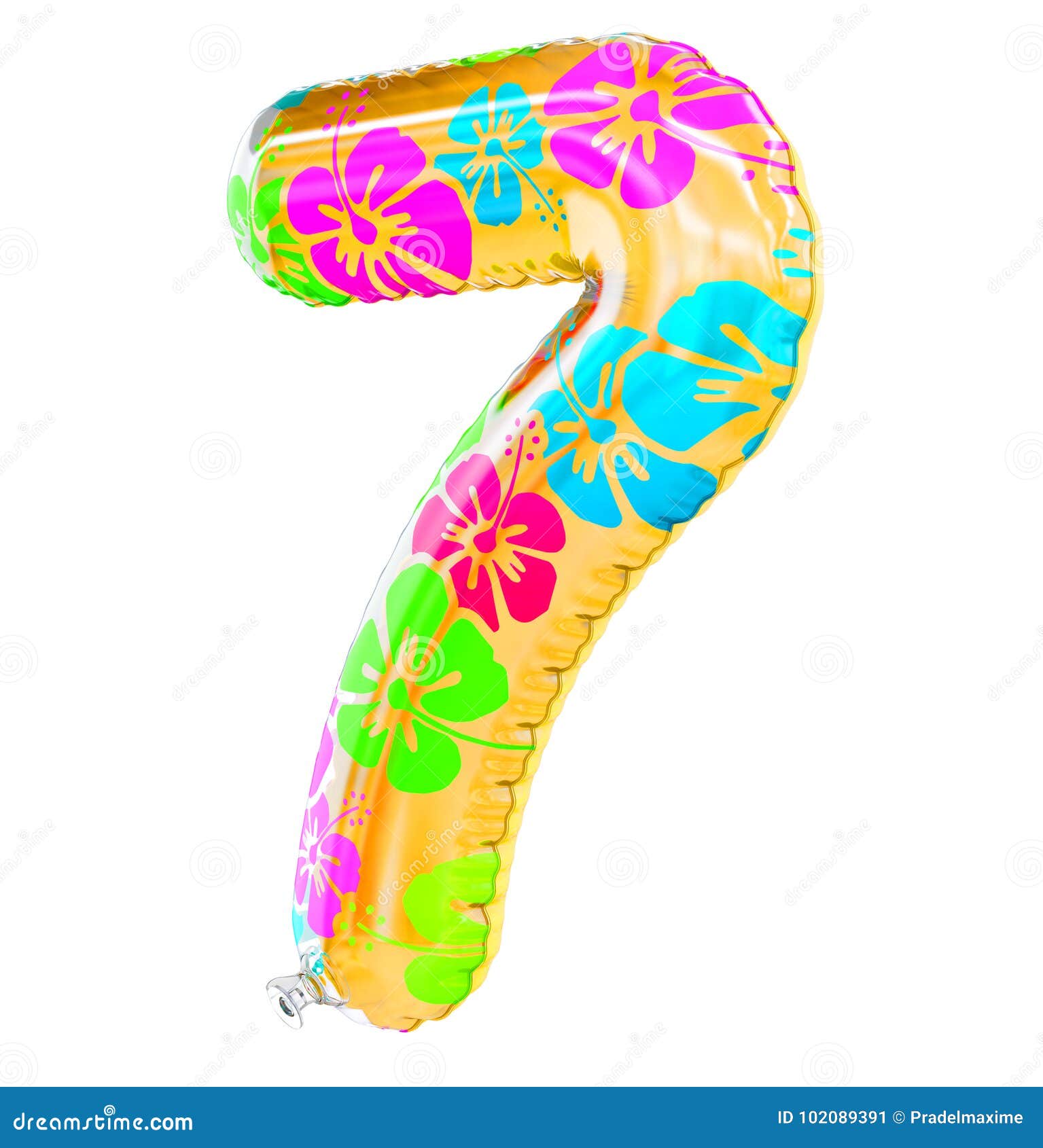 `seven` Number Shaped Balloon Stock Illustration - Illustration of ...
