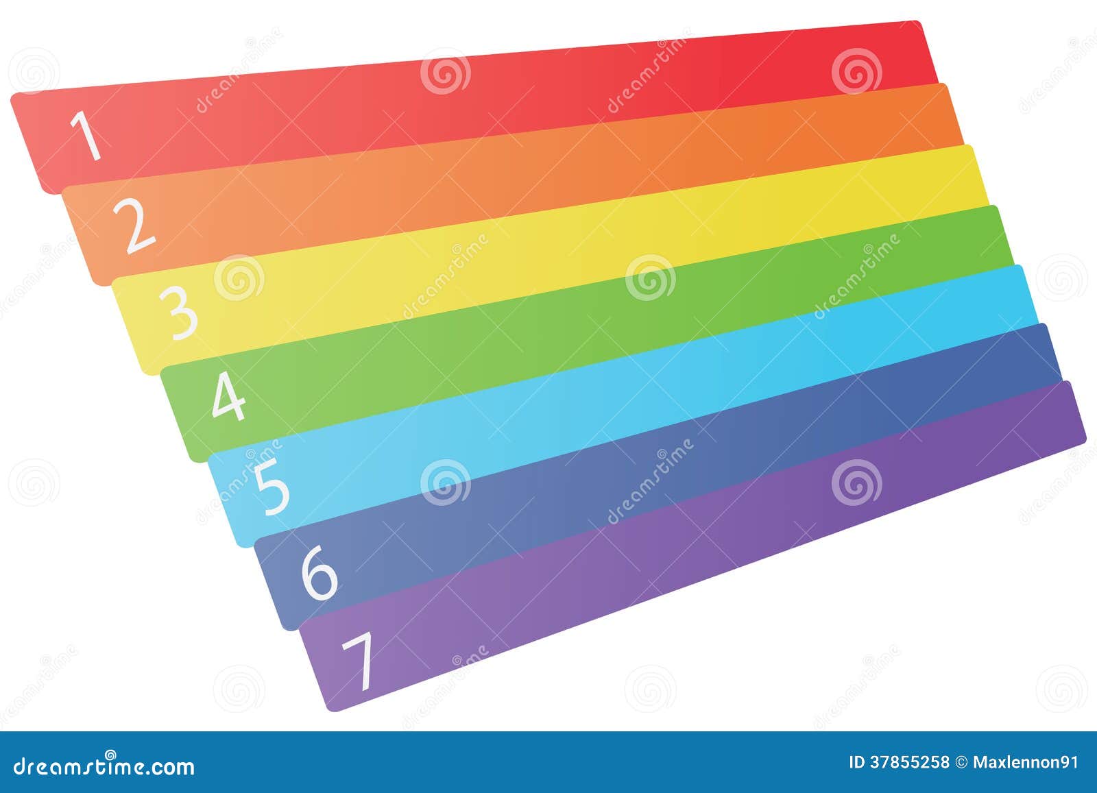 Seven Numbered Dimensional Rainbow Stock Illustration - Illustration of ...