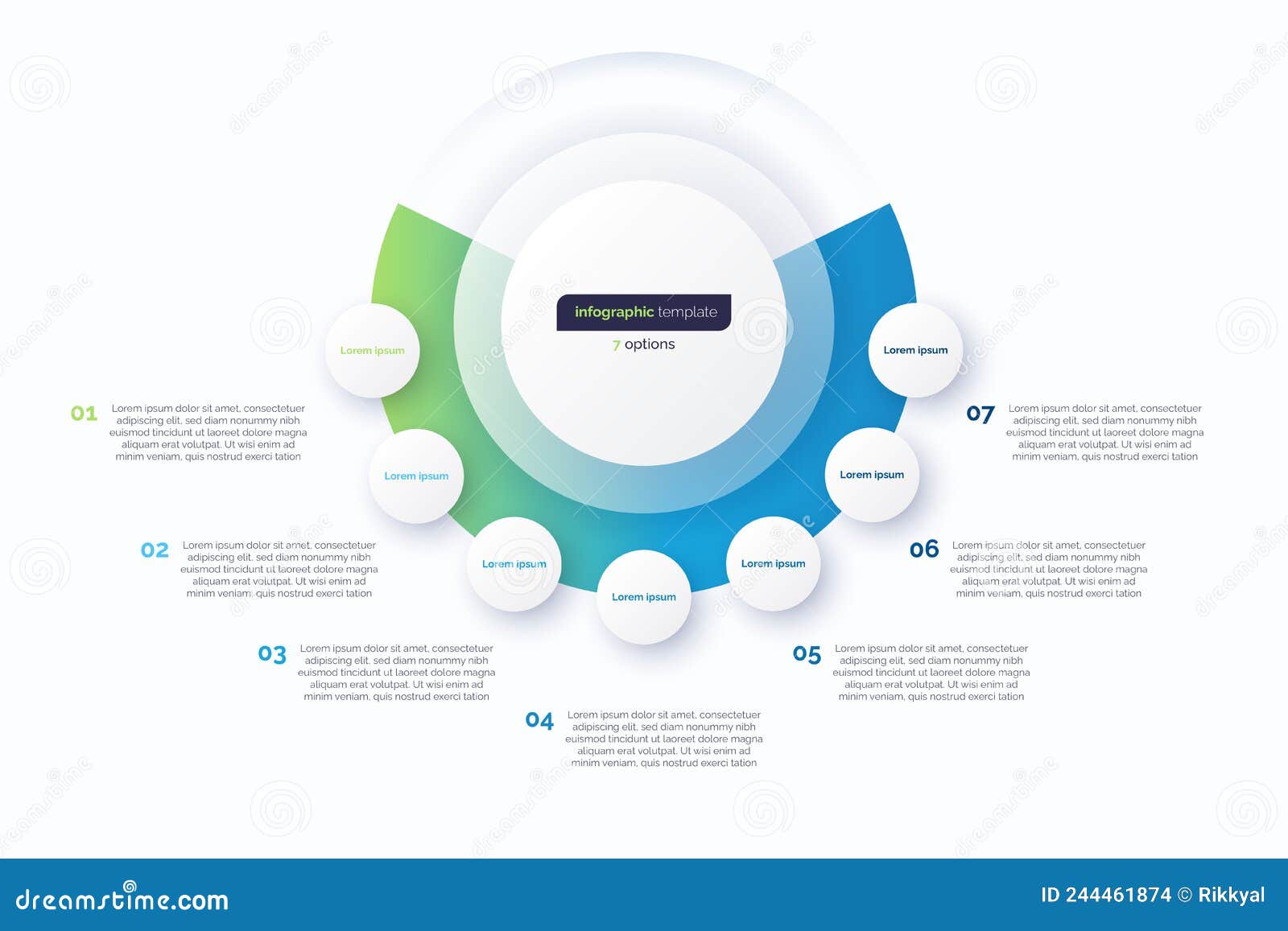 Seven Option Circle Infographic Design Template. Vector Illustration ...