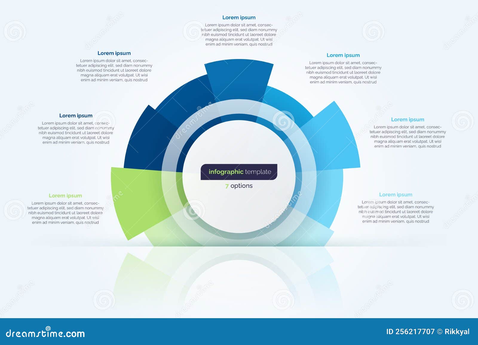 Seven Option Circle Infographic Design Template. Vector Illustration ...