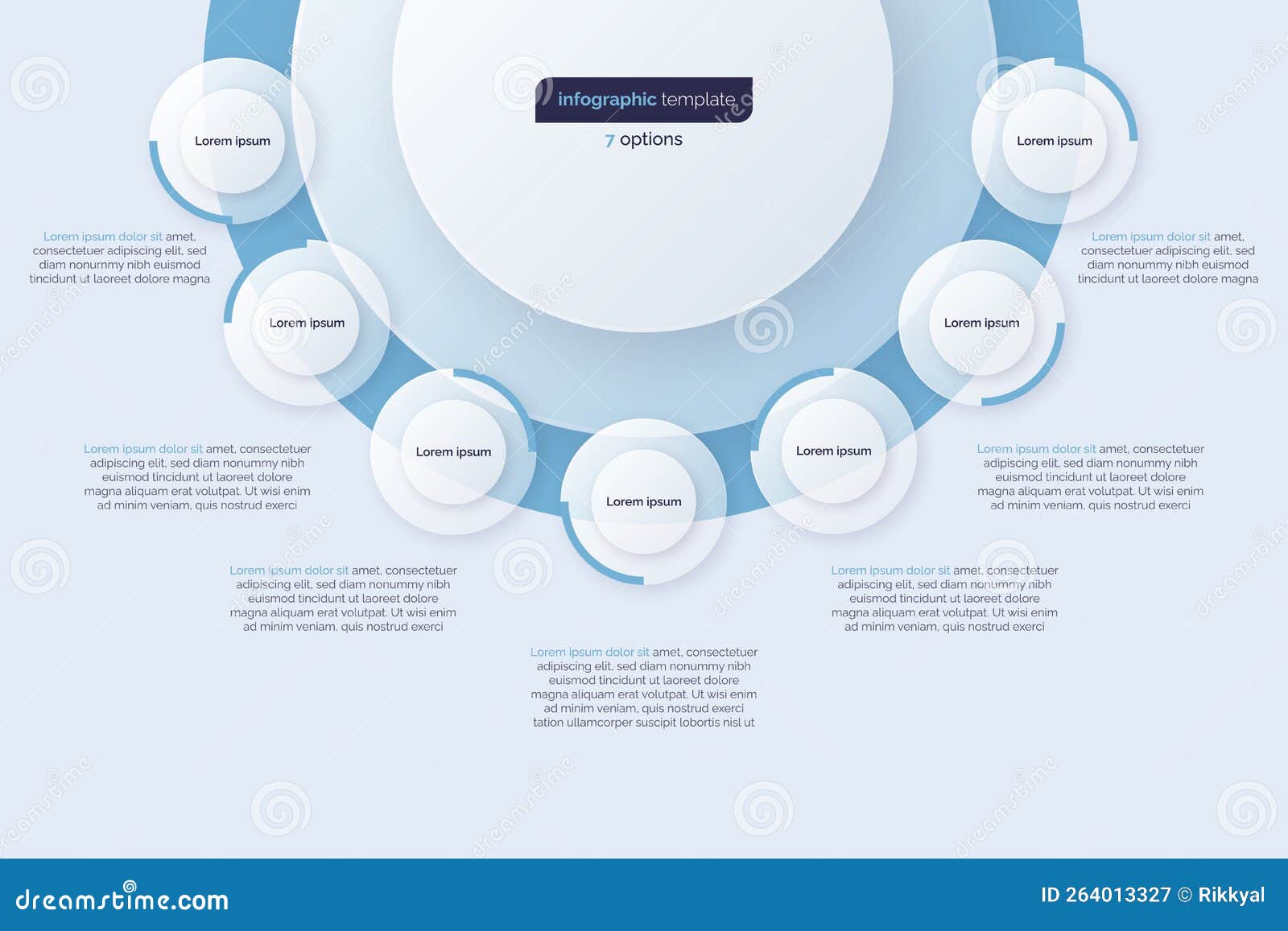 Seven Option Circle Infographic Design Template. Vector Illustration ...