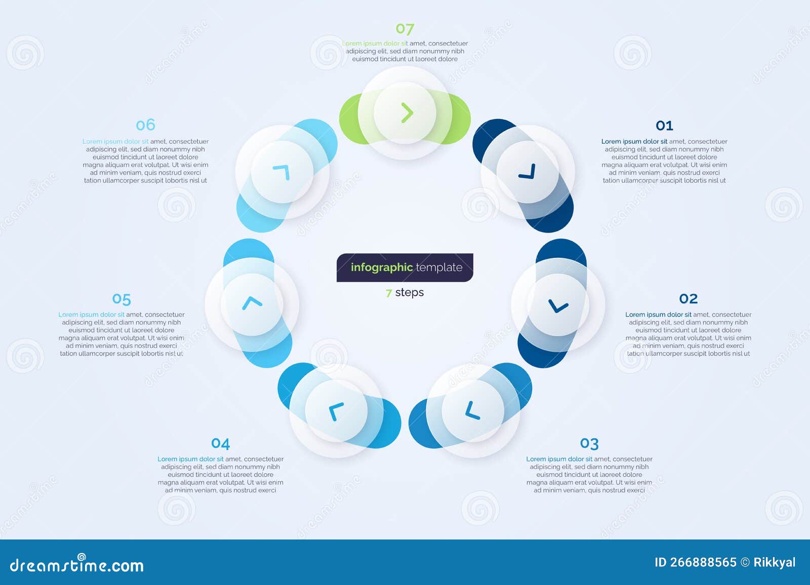 Seven Option Circle Infographic Design Template. Vector Illustration ...