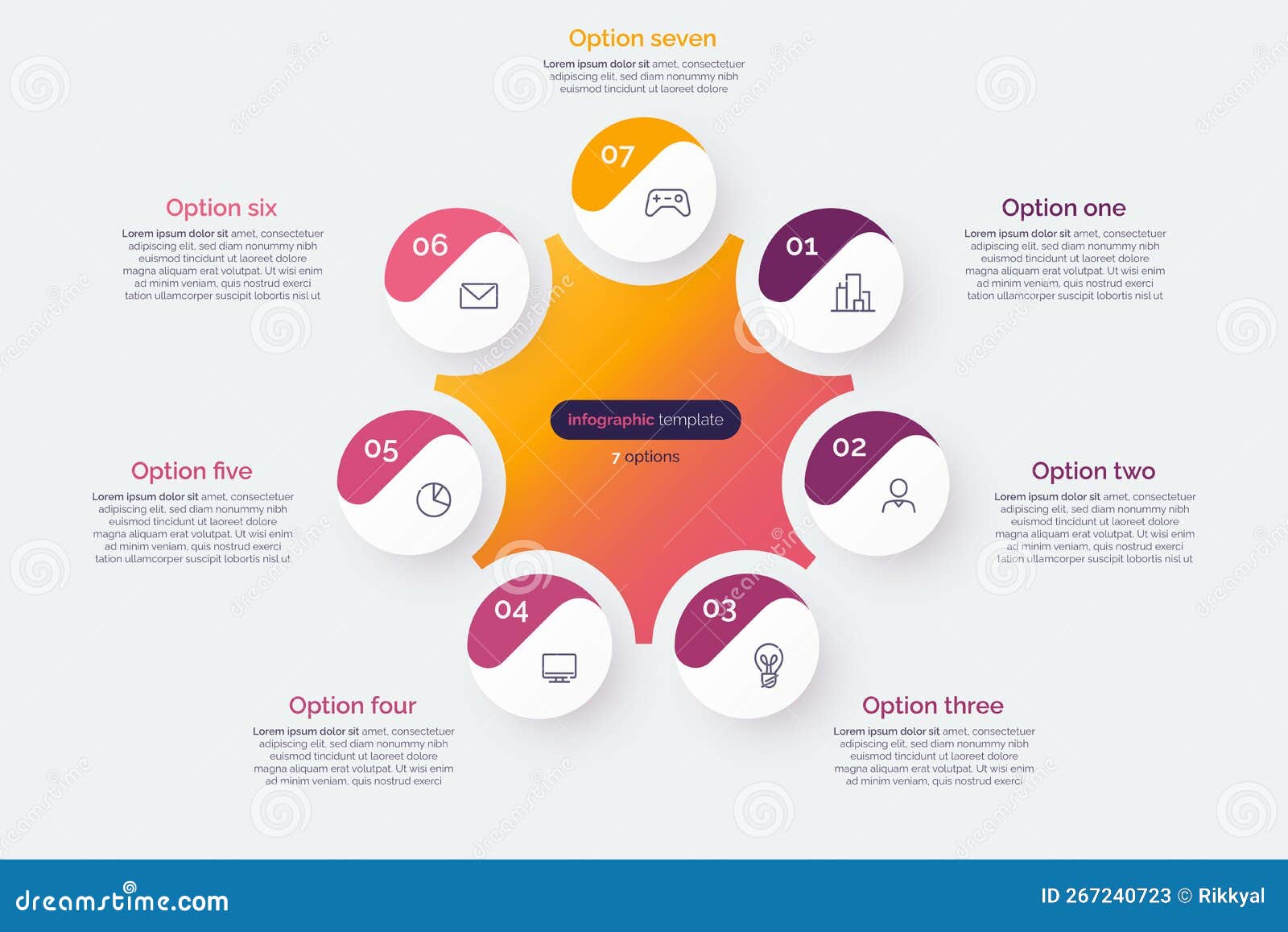 Seven Option Circle Infographic Diagram. Vector Illustration Stock ...