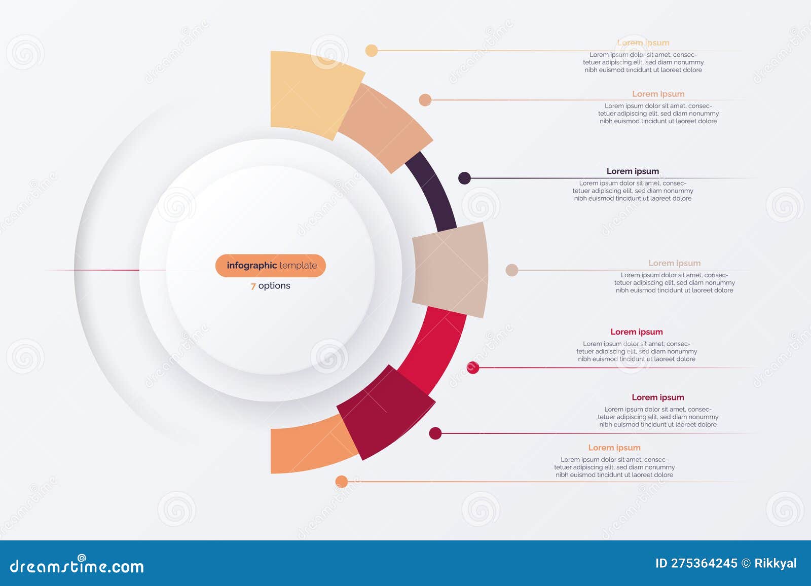 Seven Option Circle Infographic Diagram. Vector Illustration Stock ...
