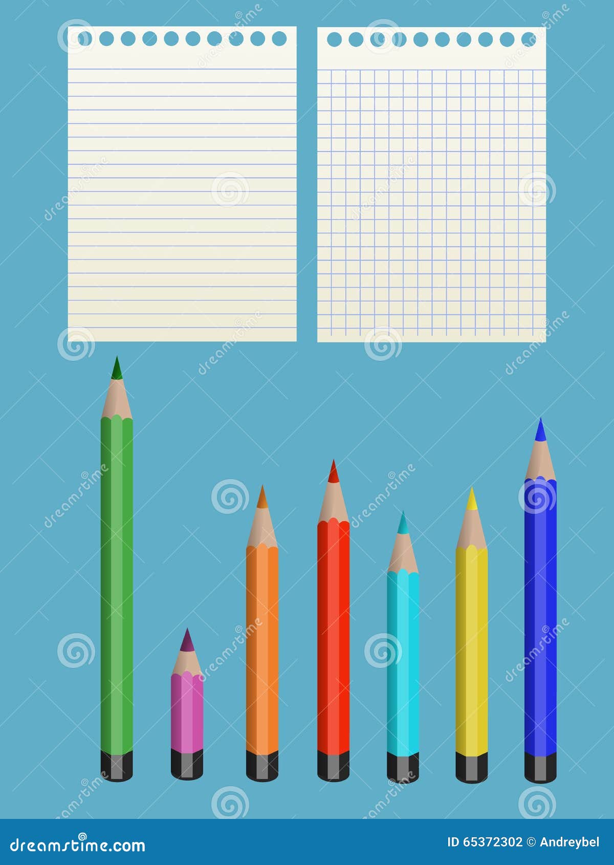 Seven pencil and paper stock illustration. Illustration of concept ...