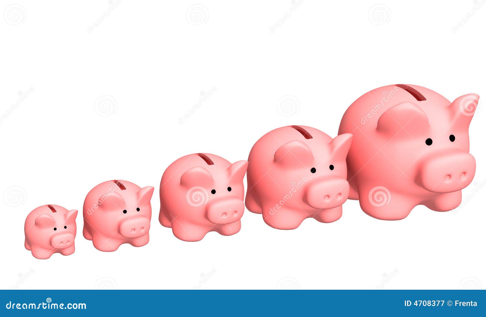 Seven Pigs of Coin Boxes of the Different Sizes Stock Illustration ...