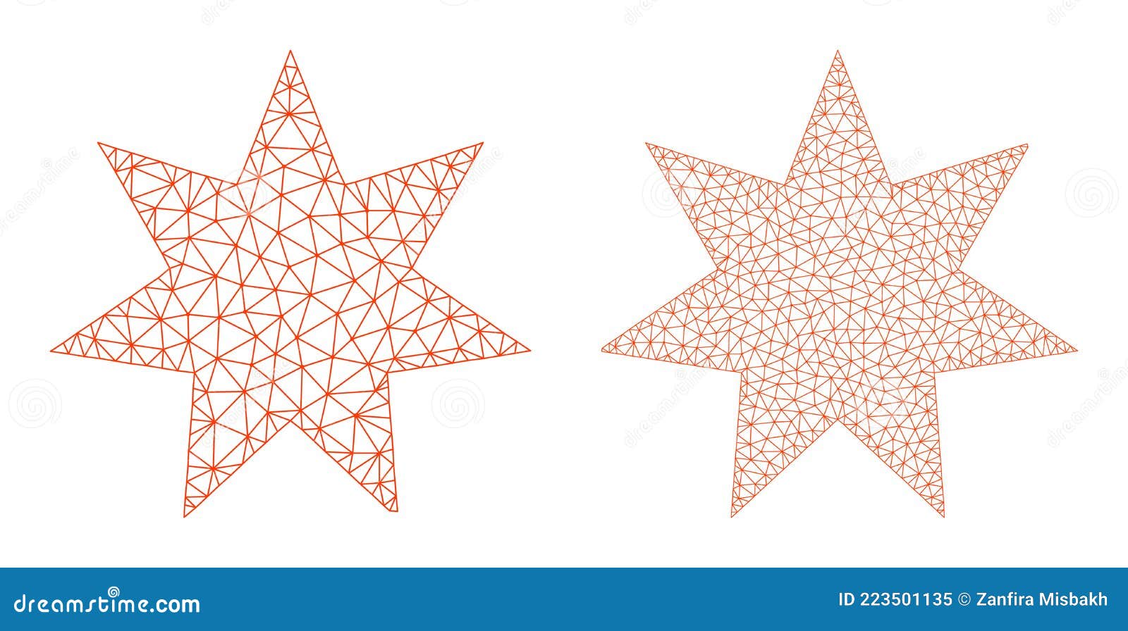 Seven Pointed Star Icons - Vector Polygonal Mesh Stock Vector ...