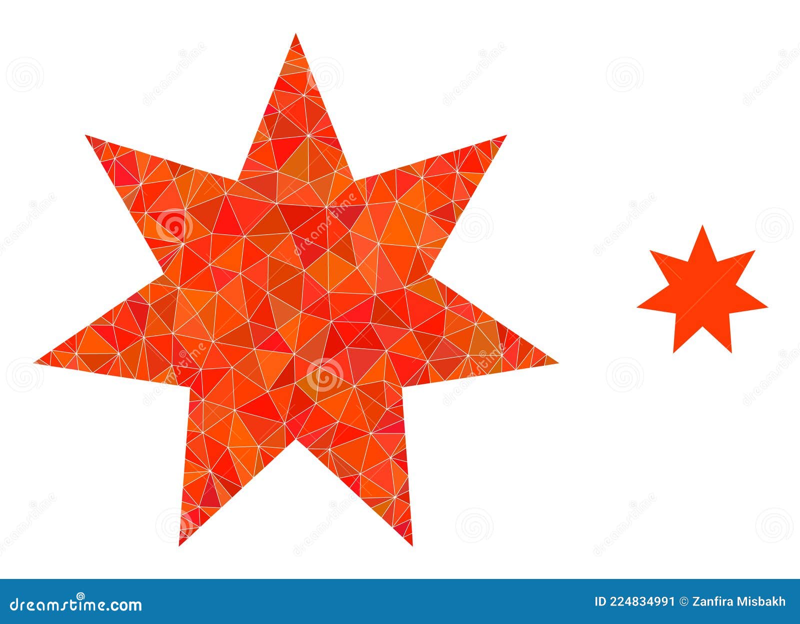 Seven Pointed Star Polygonal Lowpoly Flat Icon Stock Vector ...