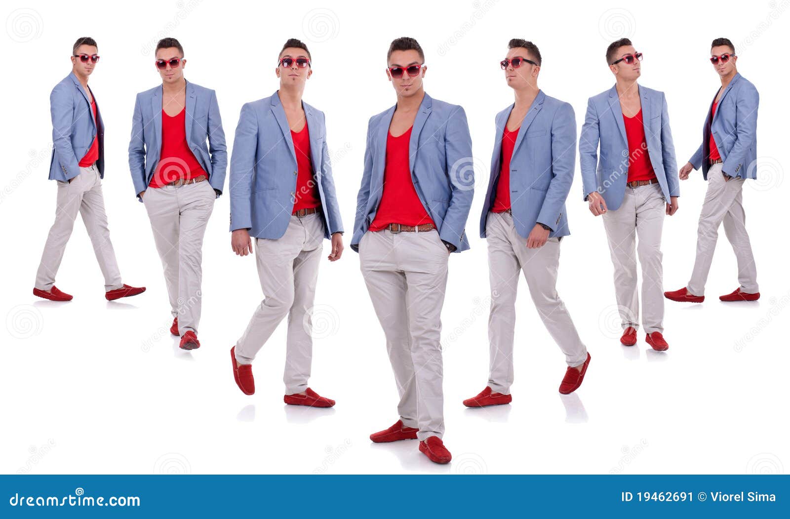 Seven Poses of a Young Fashion Model Stock Image - Image of human ...