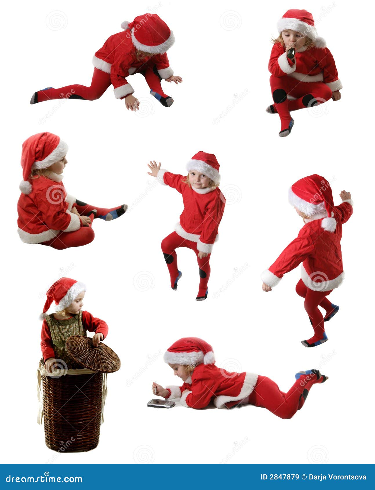 Seven Santa helpers stock image. Image of play, season - 2847879