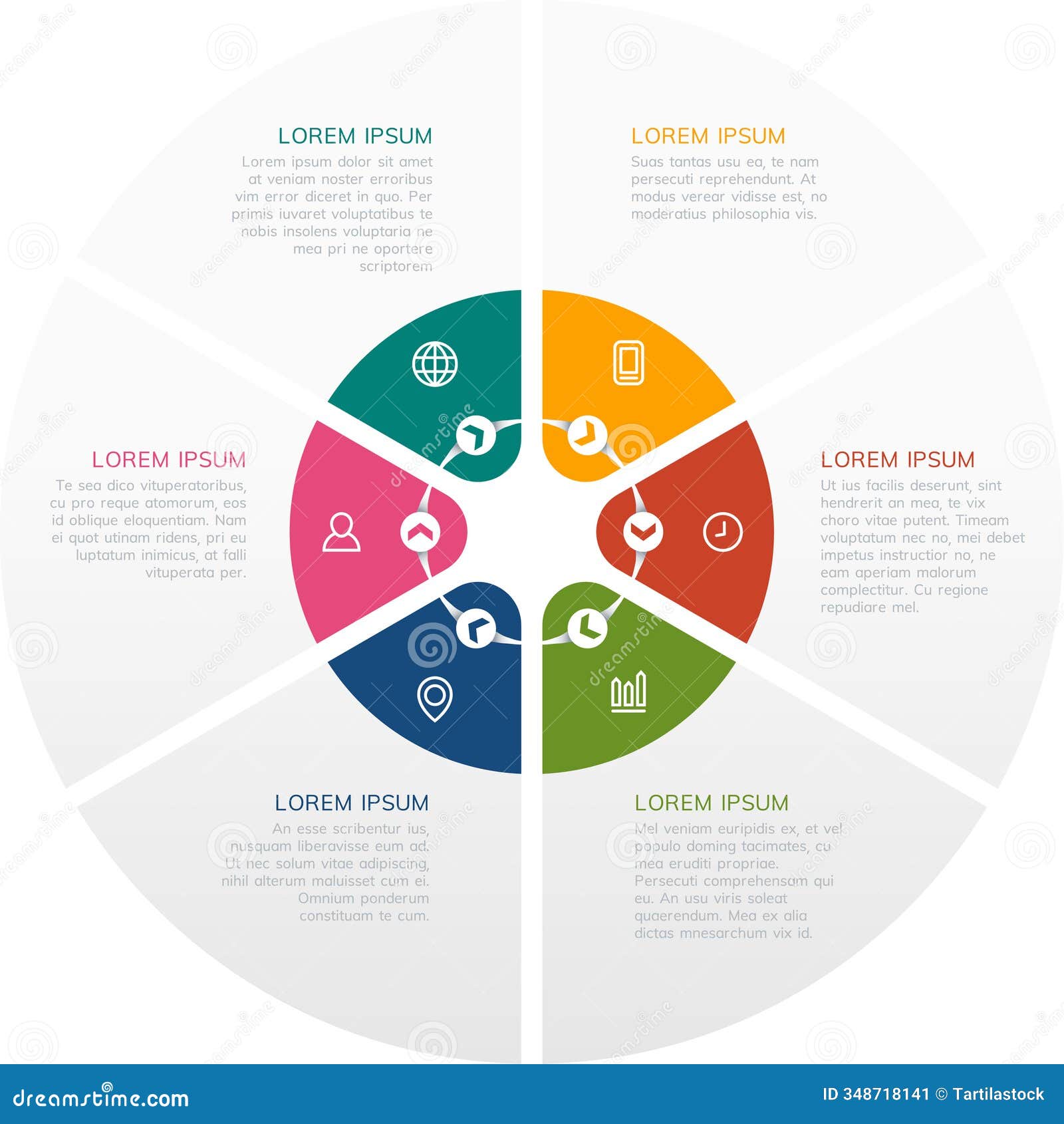 Seven Segments of a Circular Infographic Template Featuring Icons and ...