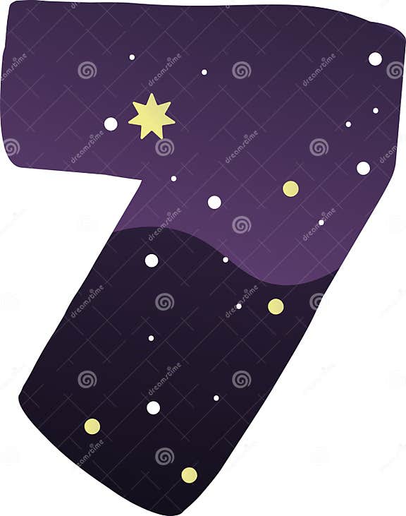 Seven Space Digit stock illustration. Illustration of alphabet - 354434269