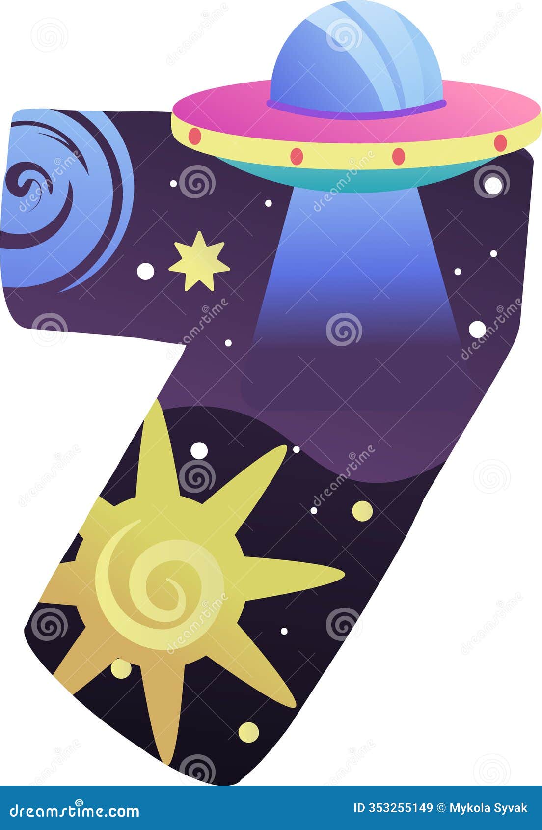 Seven Space Number stock illustration. Illustration of concept - 353255149