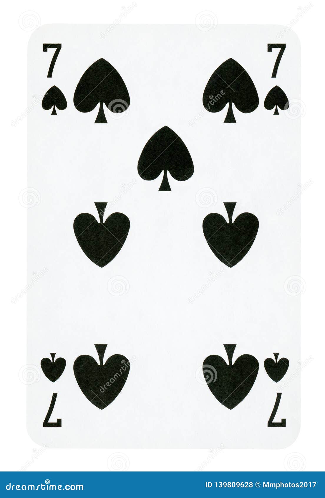 Seven of Spades Playing Card - Isolated on White Stock Photo - Image of ...