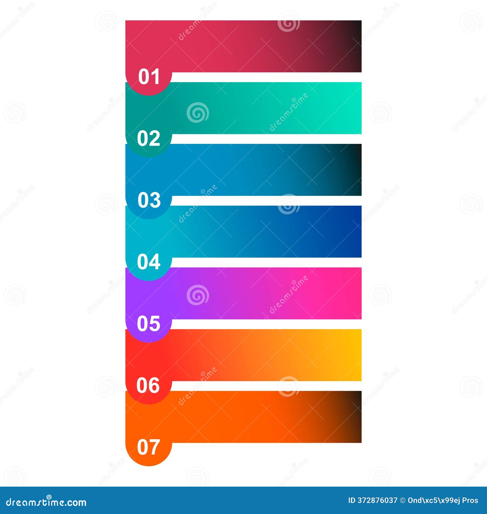 Seven Step Template, Banner, Infographic, Diagram, Chart Vector ...