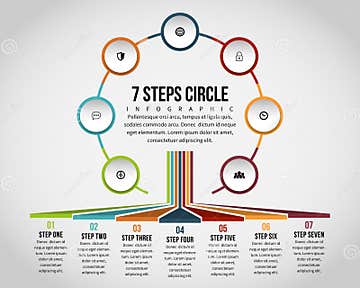 Seven Steps Circle Infographic Stock Vector - Illustration of business ...