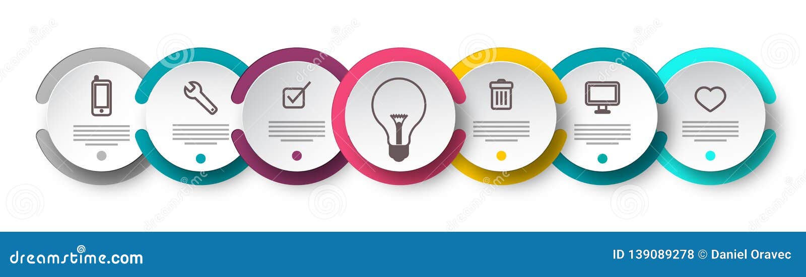 Seven Steps Infographic Design with Icons Stock Vector - Illustration ...