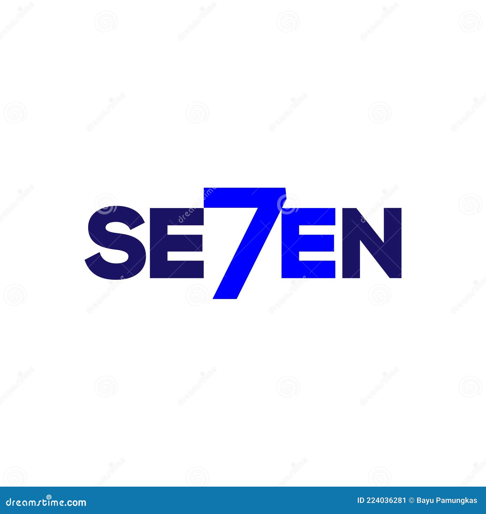 Seven Text Logo Vector Template. Number Logo Text Element Stock Vector ...